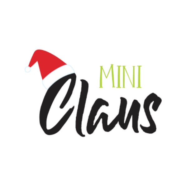 Download Mini Claus Logo with Santa Hat Quotes Online - Creative Fabrica