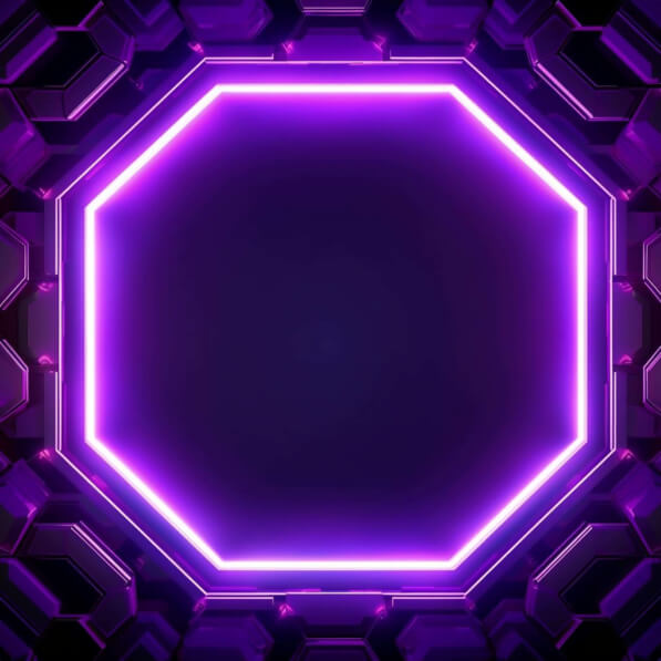 Download Futuristic Octagonal Frame with Purple Neon Lights Backgrounds ...