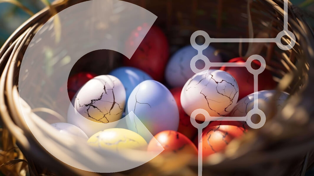 Cracked Easter Eggs in a Basket stock photo | Creative Fabrica