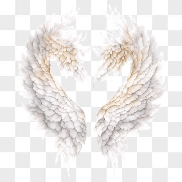 Download White Angel Wings Heart Decorative Element PNGs Online ...
