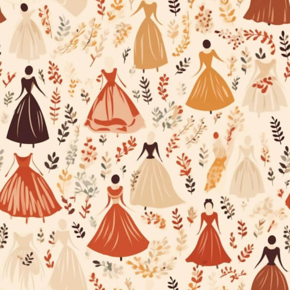 Download Seamless Dress and Floral Pattern in Brown and Beige Patterns ...