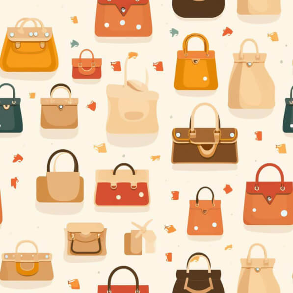 Download Fashion handbags seamless pattern in various colors and ...