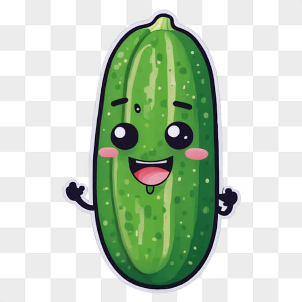 Download Smiling and Waving Cucumber Sticker Cartoons Online - Creative ...