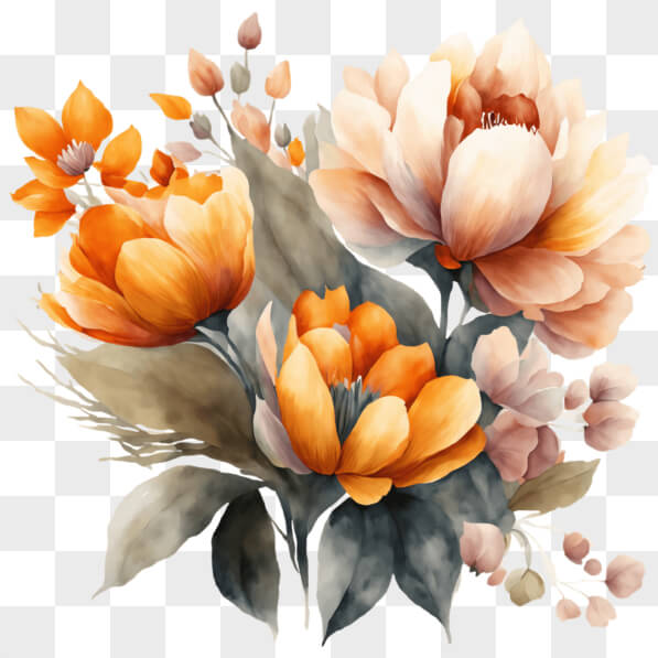 Download Vibrant Flower Bouquet in Upside-Down Vase PNGs Online ...
