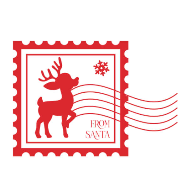 Download Holiday Greetings Postage Stamp with Reindeer and Snowflake ...