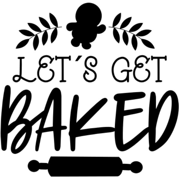Download Black and White 'Let's Get Baked' Sign with Rolling Pin ...