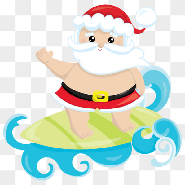 Download Santa Claus Surfing on a Festive Wave PNGs Online - Creative ...
