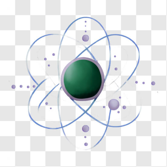 Download Green Atom Symbol with Blue Circles PNGs Online - Creative Fabrica
