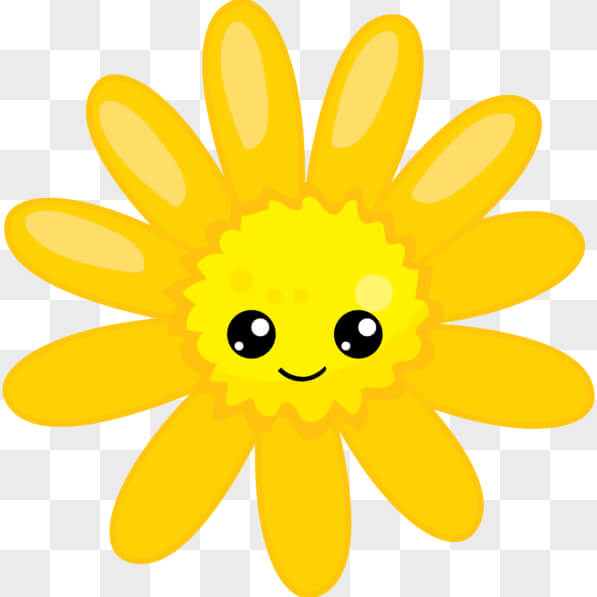 Download Yellow Smiling Flower on White Background PNGs Online ...
