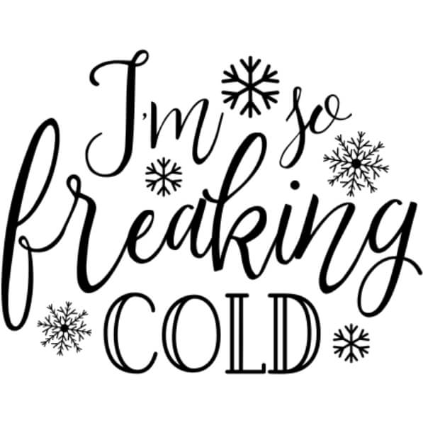 Download Frosty 'I'm So Freaking Cold' Sign with Snowflakes Quotes ...