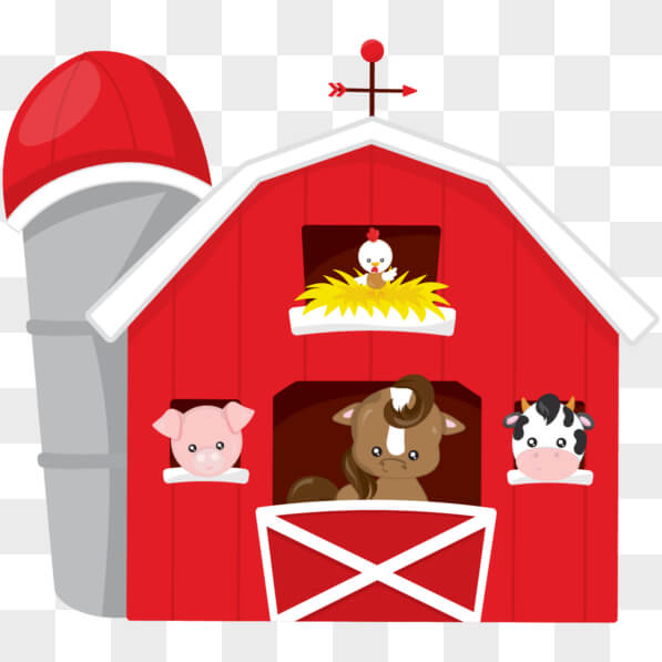 Download Rural Farm with Red Barn and Animals PNGs Online - Creative ...