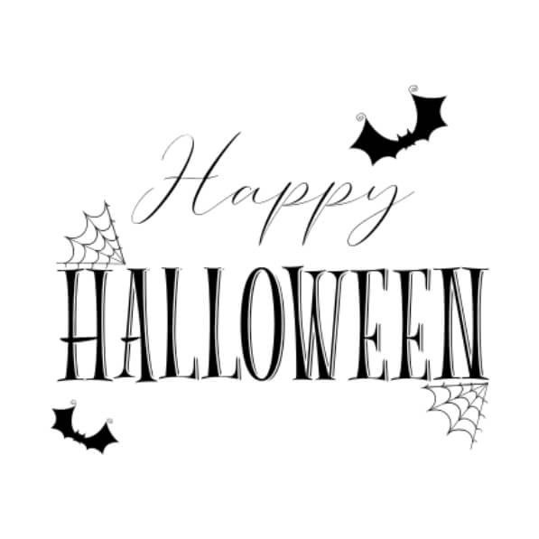 Download Black and White Happy Halloween Sign with Bats Quotes Online ...