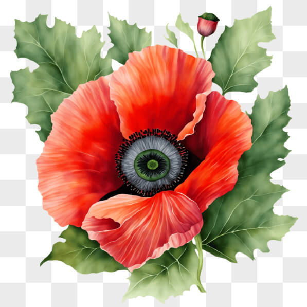 Download Hand-Drawn Red Poppy Flower Painting PNGs Online - Creative ...
