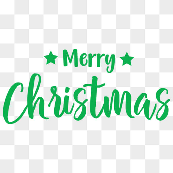 Download Merry Christmas Green Lettering with Stars on White Background ...