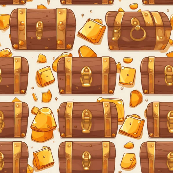 Download Illustration of Wooden Treasure Chests with Gold Pieces ...
