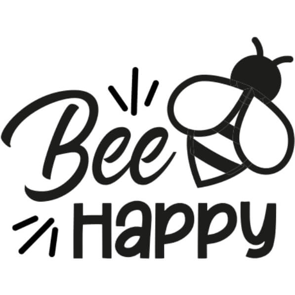 Download Black and White Bee with 'Be Happy' Text Quotes Online ...