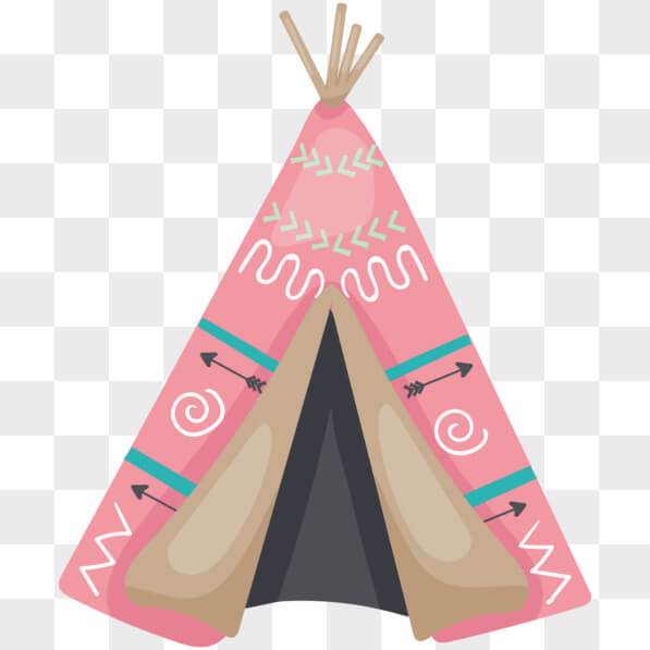 Download Pink Teepee with Indian-Inspired Design PNGs Online - Creative ...