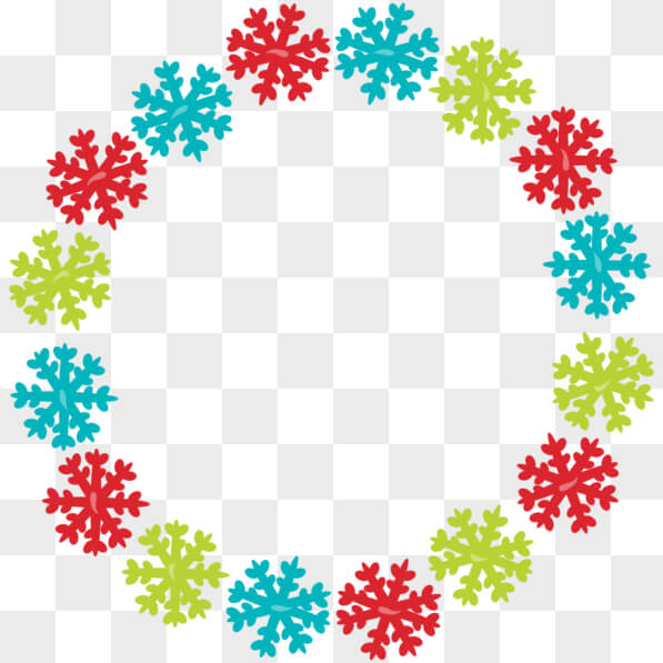 Download Colorful Snowflake Wreath Clipart for Christmas PNGs Online ...
