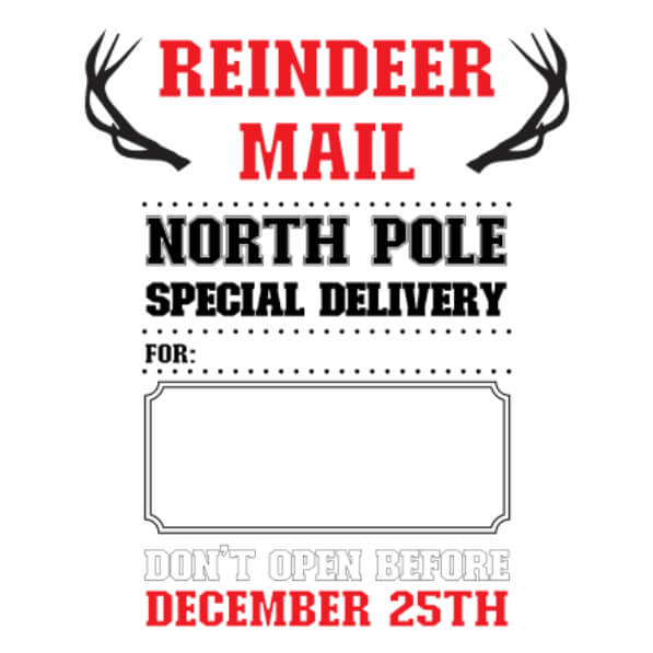 Download Reindeer Mail Label for North Pole Special Delivery Quotes ...