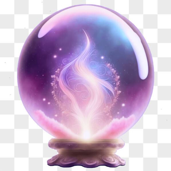 Download Crystal Ball with Pink, Purple, and Blue Flames for Divination and Magic PNGs Online ...