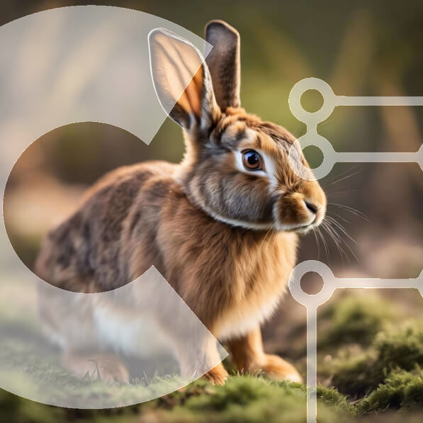 Curious Rabbit on Mossy Ground stock photo | Creative Fabrica