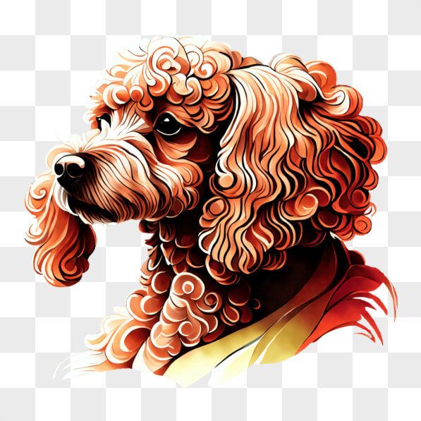 Descarga Retrato artístico de perro de pelo rizado PNGs En Línea ...