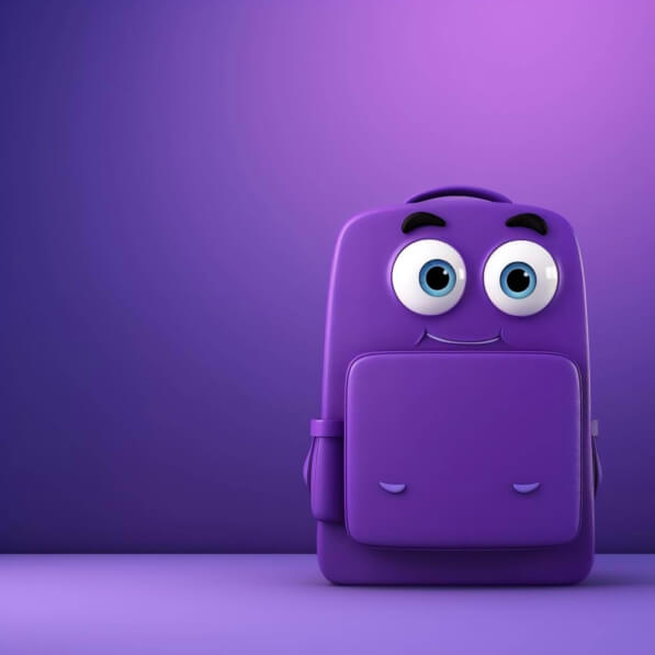 Download Purple Cartoon Character Backpack 3D Model Backgrounds Online ...