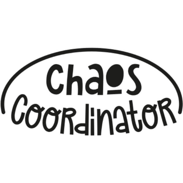 Download Chaos Co-ordinator Logo in Black and White with Cursive Font ...