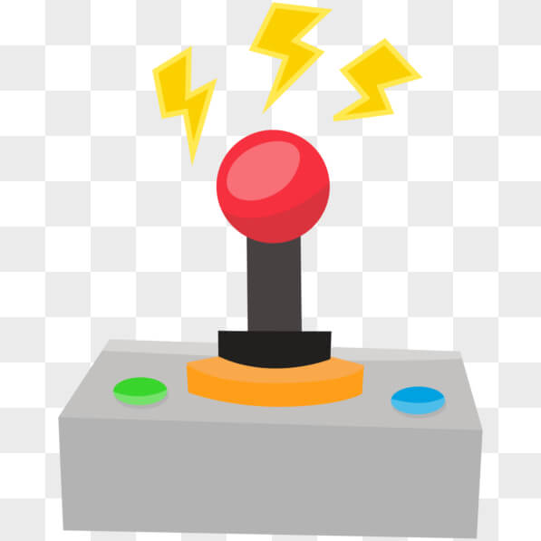 Download Arcade Game Controller with Red Button and Lightning Bolts ...
