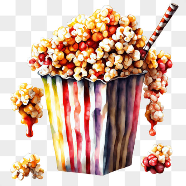 Download Spilled Popcorn and Candy on Black Background PNGs Online ...