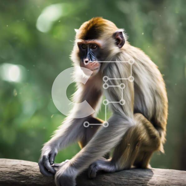 Relaxed Monkey in Natural Habitat stock photo | Creative Fabrica