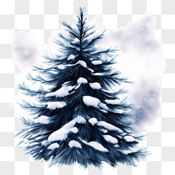 Download Snow-covered Pine Tree with Winter Decorations PNGs Online ...