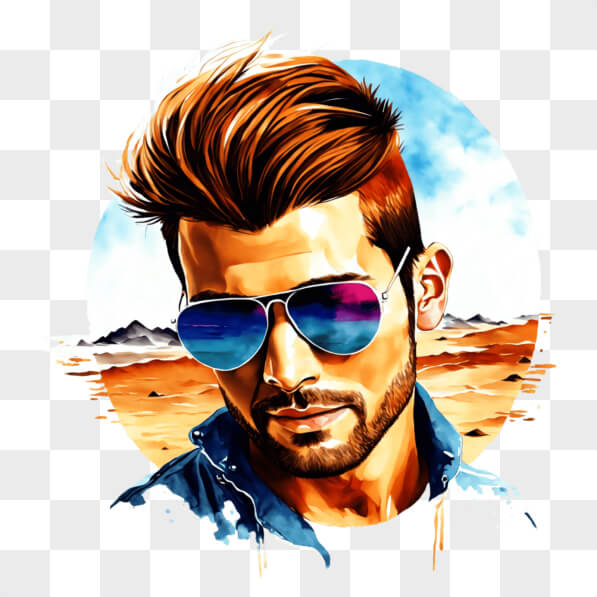 Download Man in Desert Wearing Sunglasses PNGs Online - Creative Fabrica