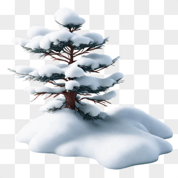 Download Snow-covered Pine Tree on Black Background PNGs Online ...