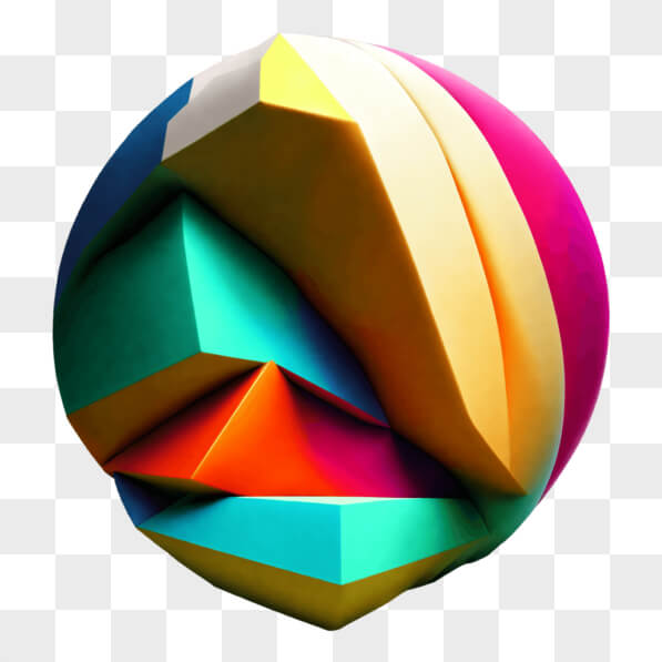 Download Colorful Geometric Ball on Black Background PNGs Online ...
