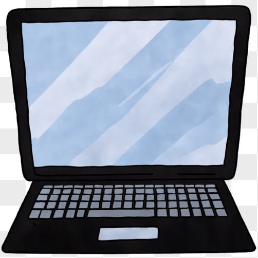 Download Open Black Laptop Computer Facing Away PNG Online - Creative ...