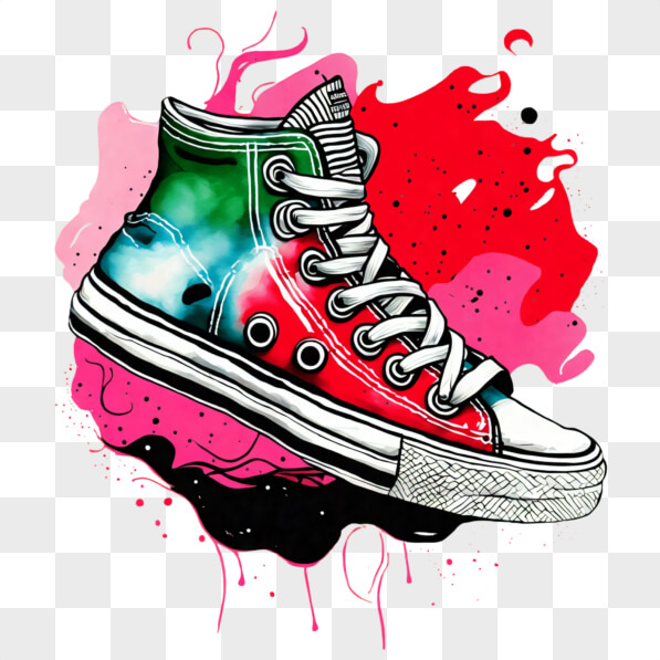Download Vibrant Converse Sneaker on Abstract Background PNG Online ...