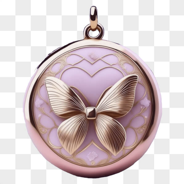 Download Pink and Gold Locket with Butterfly Design PNGs Online ...