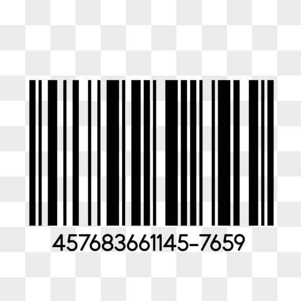 Download Black and White Barcode with Number 454 PNGs Online - Creative ...