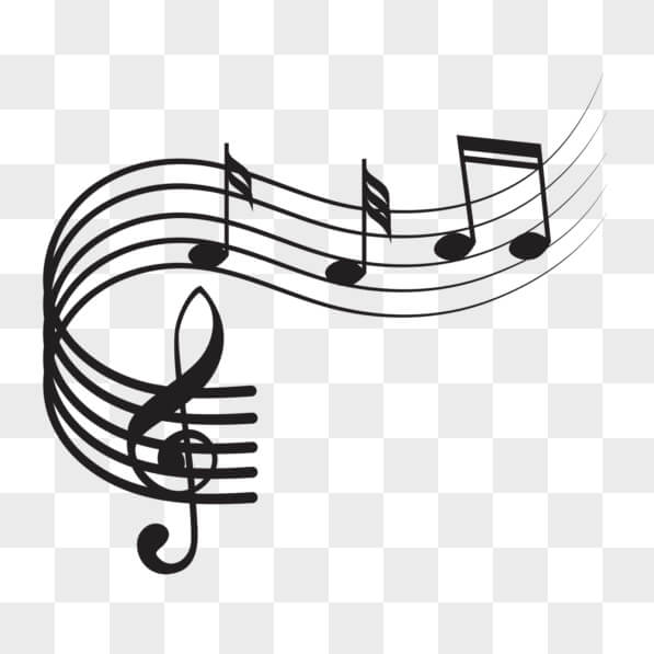 Download Musical Treble Clef with Floating Musical Notes PNGs Online ...