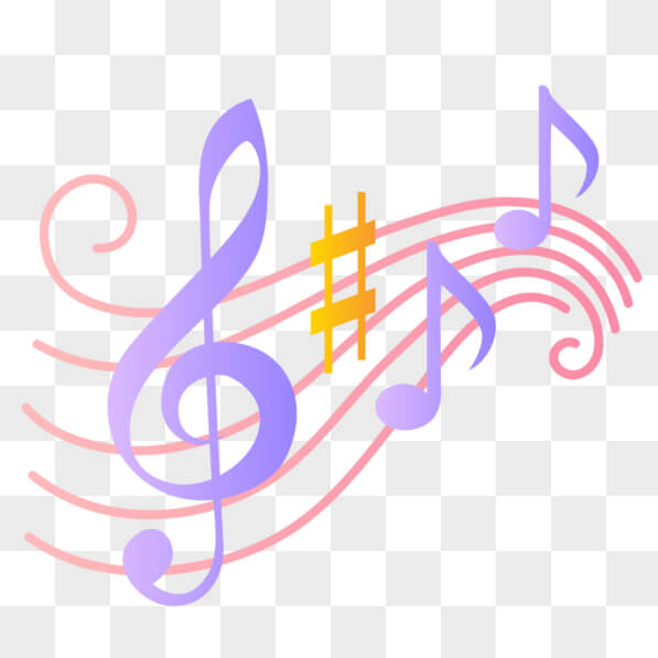 Download Colorful Musical Note in Octave Symbol Composition PNGs Online ...