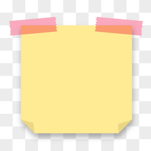 Download Yellow Post-It Note Envelope with Pink Tapes PNGs Online ...