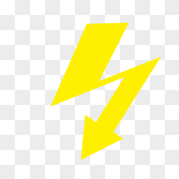 Download Yellow Lightning Bolt Symbol with Arrow PNGs Online - Creative ...