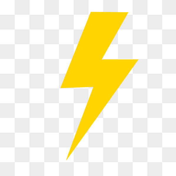 Download Yellow Lightning Bolt Symbol on White Background PNGs Online ...
