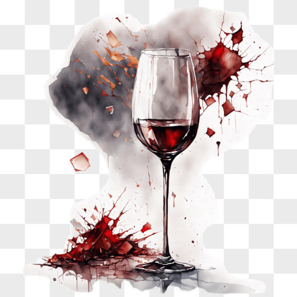 Download Glass of wine with blood splatter and red paint splashes PNGs ...