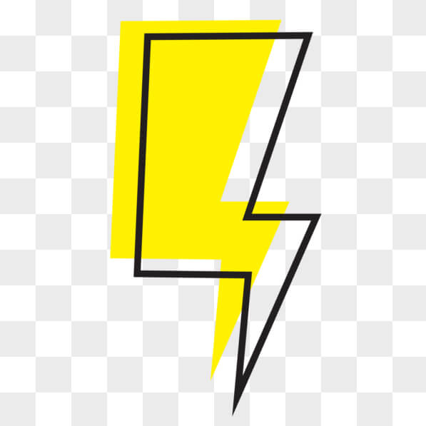 Download Abstract Yellow and Black Lightning Bolt Design PNG Online ...
