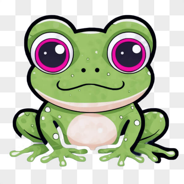 Descarga Rana verde educativa con ojos rosados en fondo negro Cartoons ...