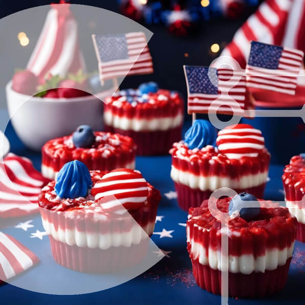 Red, White, and Blue Patriotic Cupcakes for 4th of July stock photo ...