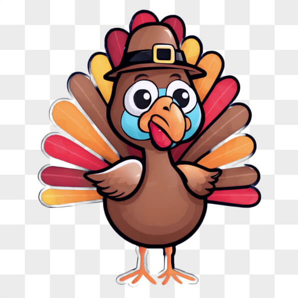 Download Cartoon Turkey with Pilgrim Hat for Thanksgiving Cartoons ...