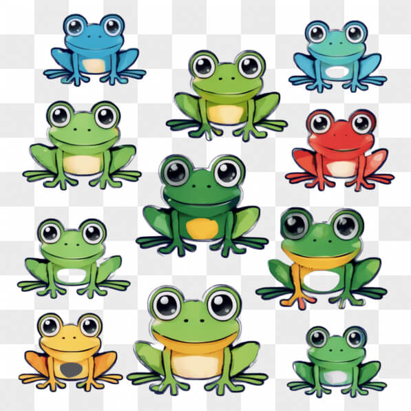 Download Colorful Frogs Wall Art Decor Cartoons Online - Creative Fabrica